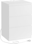 Autronic Noční stolek ANT-E1161 WT s nabíjecím panelem