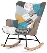 Houpací křeslo VENTURA - patchwork látka Barva: Vícebarevná
