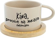 KÁVA, PROTOŽE NA KOKAIN NEMÁM - krémový hrníček makronka 200 ml