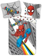 Šedé dětské bavlněné povlečení Jerry Fabrics Spiderman, 140 x 200 cm