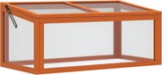 Mini skleník Outsunny ze dřeva a polykarbonátu 90 x 46 x 40 cm - Odolný box pro sadbu do zahradního záhonu Oranžový | Aosom