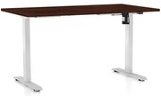 Výškově nastavitelný stůl OfficeTech A, 120 x 80 cm, bílá podnož, wenge
