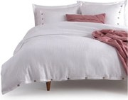 Bílé povlečení na jednolůžko z bavlny Renforcé 140x200 cm Como Striped – Mila Home Luxury