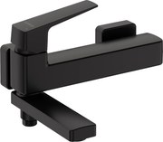 Deante Blur, nástěnná vanová baterie s otočným výtokem, 150 mm, černá matná, DEA-BQL_N12M