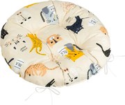 Bellatex Sedák Adéla prošívaný kulatý průměr 40 cm Kočka Béžová,Černá,Šedá
