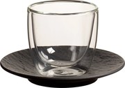 Villeroy&Boch Villeroy & Boch Manufacture Rock skleněný espresso šálek s podšálkem sada