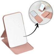 Flamenco Mystique Ekokůže kosmetické zrcátko s otvíracím mechanismem v růžovém designu pro kabelku L17R