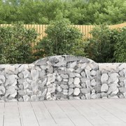 Klenuté gabionové koše 4 ks 300x30x80/100 cm pozinkované železo 3146505