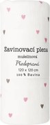 PREM INTERNATIONAL Zavinovací plena 120x120 cm Fialová srdíčka (balení 1 ks)