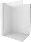 Mexen Kioto L, sprchová zástěna Walk-In 100 x 200 cm, 8mm sklo námraza, broušená ocel profil, 800-100-103-97-30