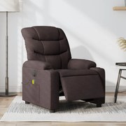 Elektrické masážní polohovací křeslo tmavě hnědé textil 3206641