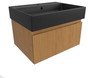 Koupelnová skříňka s umyvadlem SAT Evolution 58x30x44,5 cm dub medový mat SATEVO60DMU2B