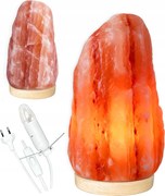 solná lampa Kłodawska Polska 6-9 Kg ionizátor na světlém Bukovém podstavci