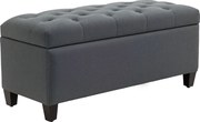 HOMCOM Čalouněná lavice se zásuvným boxem, 100 x 40 x 44 cm, tmavě šedá | Aosom