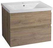 Aqualine Altair - Umyvadlová skříňka 60x78x45 cm, 2 zásuvky, dub emporio AI380