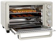HOMCOM Mini trouba 21L Pizza Mini trouba Plech na pečení Plech na drobky 1400W Pultová trouba 1h Časovač 100-230°C Kovový krém | Aosom
