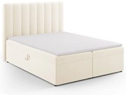 Béžová boxspring postel s úložným prostorem 160x200 cm Gina – Milo Casa