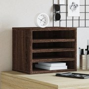 Stolní organizér hnědý dub 36 x 26 x 29,5 cm kompozitní dřevo