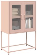 Skříň highboard růžová 68x39x107 cm ocel