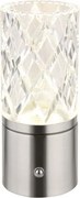 GLOBO 21010N LUNKI dotyková stolní lampička V190mm LED 2,5W/185lm 2700+6500+4000K matný nikl, průhledná, včetně baterie CR18650 1800mAh 3,7V, USB-A 2.0 - USB-C