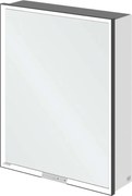 Villeroy & Boch My View+ - Zrcadlová skříňka s LED osvětlením 60x75x17 cm, 1 dvířka, panty vpravo, Brilliant White/matná černá B4816RVE