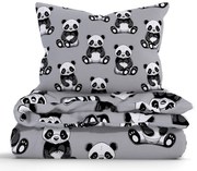 MK Lůžkoviny Bavlněné povlečení Renforcé - Panda 140 × 200 cm, 70 x 90 cm