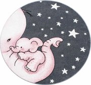 Ayyildiz, Dětský kusový koberec Kids 560 pink kruh, 120x120 (průměr) kruh, růžová, dětský pokoj