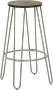Šedá/v tmavě přírodní barvě barová stolička z jilmového dřeva (výška sedáku 75 cm) District – Premier Housewares