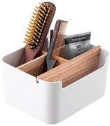ALTOM Organizér s bambusovými přepážkami, bílý OWELEK, 18x14x10