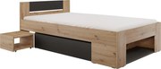 Postel UNIS s úložným prostorem, 120x200, dub artisan/antracit Kondela 0000402519