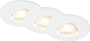 BRILONER Vestavné LED svítidlo bílé 3,6W 350lm 3000K IP44 pr. 65x25 mm, 3 ks
