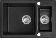 Laveo Celia, 1,5-komorový granitový dřez 650x440x195 mm, černá, LAV-SBC_730T
