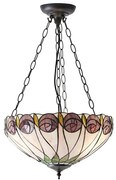 Endon 64175 - Lustr na řetězu Tiffany HUTCHINSON 3xE27/60W/230V pr. 40 cm