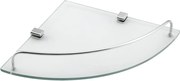 Aqualine Aqualine, RUMBA skleněná police 250x42x250 mm, čiré sklo, RB115