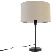 Stolní lampa černá nastavitelná s odstínem světle hnědým 35 cm - Parte