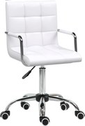 Kancelářská židle HOMCOM výškově nastavitelná 84-99H cm ergonomická otočná židle manažerská židle pro kancelář a domácí kancelář PU bílá | Aosom.de