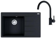 Franke - Kuchyňský set G272O, fragranitový dřez CNG 611-78 TL/2 a baterie FC 6018.071, onyx 114.0700.779