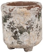 Béžovo-šedý kameninový obal na květináč s patinou Jurrien XI S – 9x10 cm