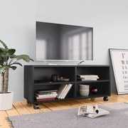 TV stolek s kolečky černý 90 x 35 x 35 cm kompozitní dřevo