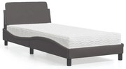 Postel s matrací Dover šedá 80 x 200 cm umělá kůže 3208300