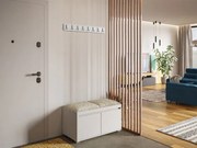 Nábytek do předsíně Konkor 80 + 2 kusy čalouněných nástěnných panelů Pag 40x30, Barva: bílá, barva: Abriamo 03