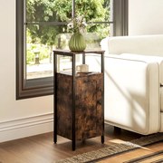 HOMCOM Odkládací stolek se skříňkou, tmavě hnědý