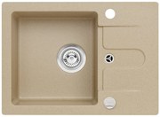 Alveus Cortina - Granitový dřez 58x42 cm, s ovládáním odtoku, beige 1117075
