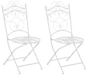 Kovová židle skládací Indra (SET 2 ks) - Bílá