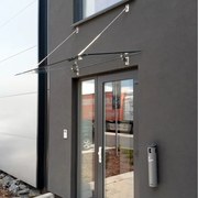 strisky-polymer.cz Skleněná stříška nad dveře s táhly,hl.100cm 140 cm bronzové sklo 10mm ESG
