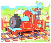 Bigjigs Toys Dřevěné puzzle vlak 9 dílků