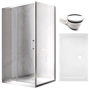BPS-koupelny Obdélníkový sprchový kout HYD-OK103C 120x80 chrom/transparent + vanička HYD-OSV-ST03C bílá