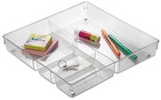 CONFORTIME Organizér, vložka do zásuvky, transparent FLEXI, 4 přihrádky 31 x 31 cm