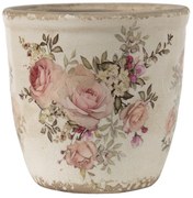 Keramický obal na květináč s růžemi Rosien S – 11x10 cm