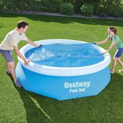 Bestway Solární Krycí Plachta Na Bazén Flowclear 305 Cm Světle Šedá
